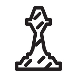 Chess game outline iconoutline Royalty Free Vector Image