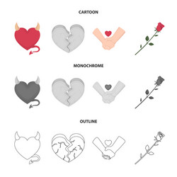 Evil heart broken friendship rose Royalty Free Vector Image