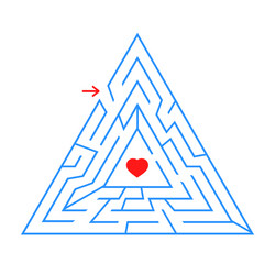 Triangular labyrinth with an input and exit Vector Image