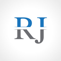 Abstract letter rj logo design template creative Vector Image