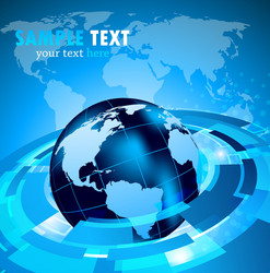 Geographic vintage background with globe feather Vector Image