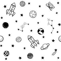 Childish seamless pattern hand drawn space Vector Image