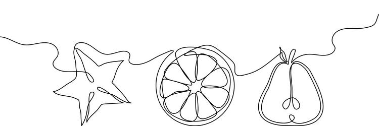 Slice orange one line art continuous line Vector Image