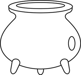 Vintage cauldron icon outline style Royalty Free Vector