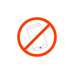 No cell phone mobile prohibited logo Royalty Free Vector