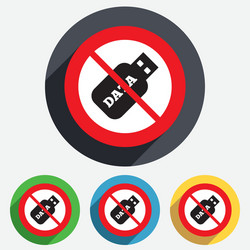 No usb stick sign icon usb flash drive button Vector Image