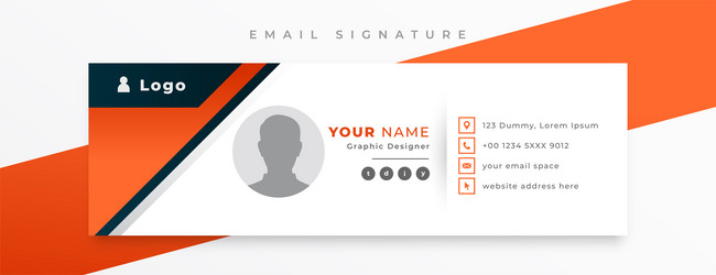 Corporate email signature card template Royalty Free Vector