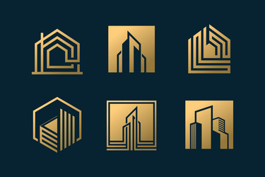 Set of real estate logo design element icon Vector Image