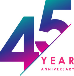 45 year anniversary template design Royalty Free Vector