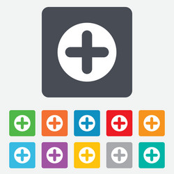 Thumbs up cartoon plus sign logo concept health Vector Image