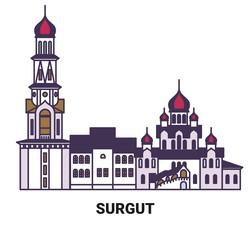 Russia surgut bridge travel landmark Royalty Free Vector
