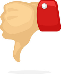 Sticker thumb down symbol dislike Royalty Free Vector Image
