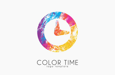 Time logo color logo design clock design Vector Image