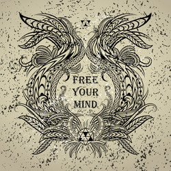 Motivation free your mind in ethnic frame Vector Image