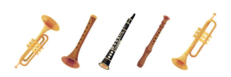 Wind musical instrument with mouthpiece Royalty Free Vector