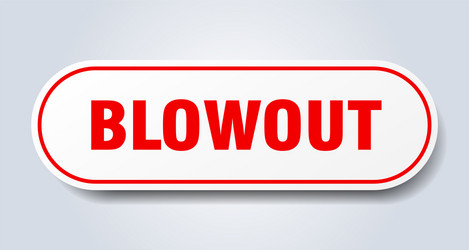 Blowout red paper sign isolated on white Vector Image