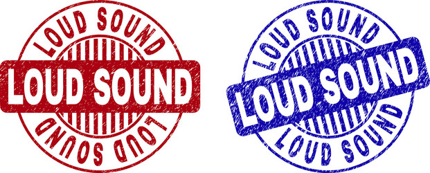 Loud sound rubber stamps Royalty Free Vector Image