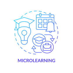 Microlearning blue gradient concept icon Vector Image