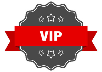 Vip round red sticker isolated on white Royalty Free Vector