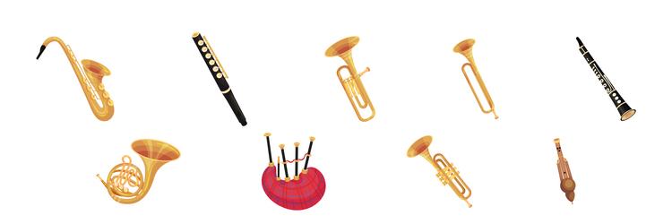 Wind musical instrument with mouthpiece Royalty Free Vector