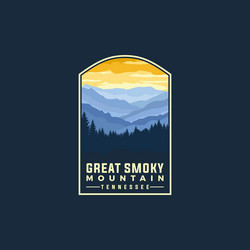 Great smokey mountains national park logo Vector Image