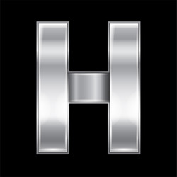 Letter metal chrome ribbon - h Royalty Free Vector Image