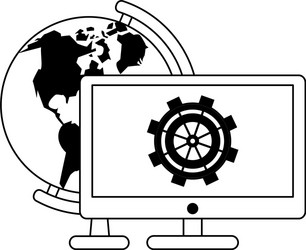 Technology digital modern hardware cartoon Vector Image