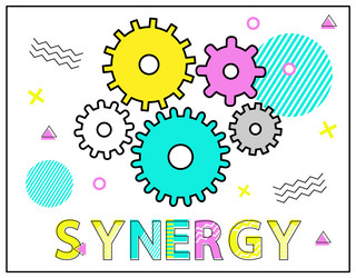 Business synergy and teamwork abstract Royalty Free Vector