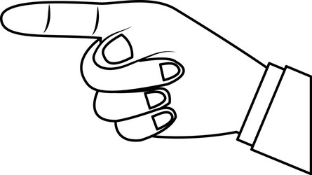 Hand indicating or showing direction by pointing Vector Image