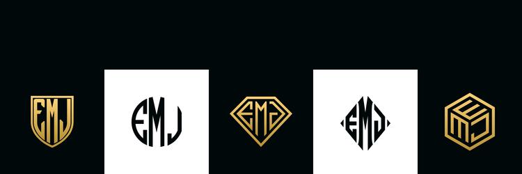 Initial letters ert logo designs bundle Royalty Free Vector