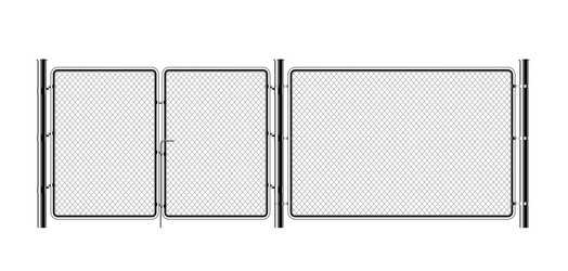 Chain link fence realistic metal wire mesh Vector Image