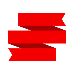 Red ribbon banner set flat Royalty Free Vector Image