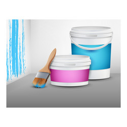 Wall interior paint creative promo poster Vector Image