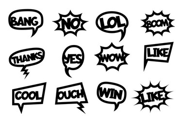 Comic text laser cut photo booth pop art Vector Image