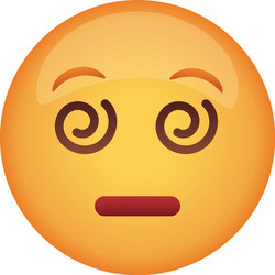 Disorientated emoji face classic flat style icon Vector Image