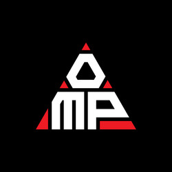 Omp triangle letter logo design Royalty Free Vector Image