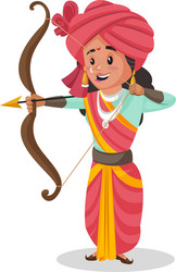 Rani lakshmibai cartoon character Royalty Free Vector Image