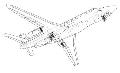 Airplane blueprint Royalty Free Vector Image - VectorStock
