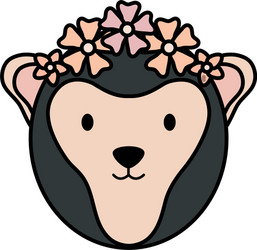 Cute female monkey childish character Royalty Free Vector