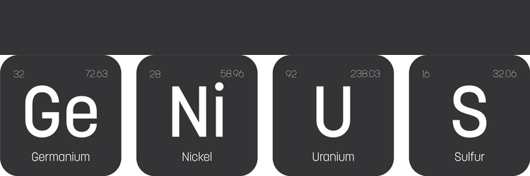 Genius chemical label style design Royalty Free Vector Image
