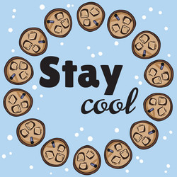 Cups cold drink coffee hand drawn cute cartoon Vector Image