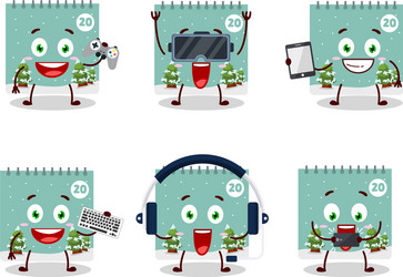 1st december calendar cartoon character Royalty Free Vector