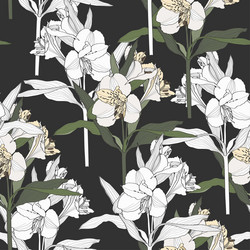 Hand drawn yellow flowers seamless background Vector Image