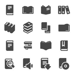Book icon set simplicity theme Royalty Free Vector Image