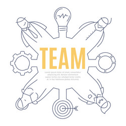 Team work - modern line design style Royalty Free Vector