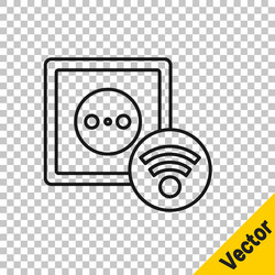 Black line smart electrical outlet system icon Vector Image