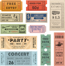 Retro tickets set Royalty Free Vector Image - VectorStock