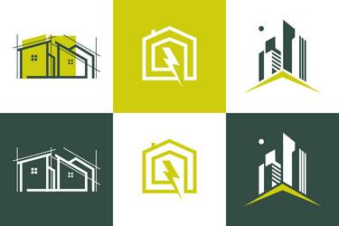 Set of real estate logo design element icon Vector Image