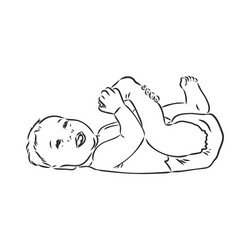 Baby figure front side and back view beautiful Vector Image