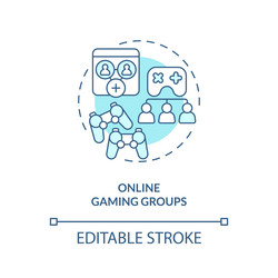 Online gaming groups concept icon Royalty Free Vector Image